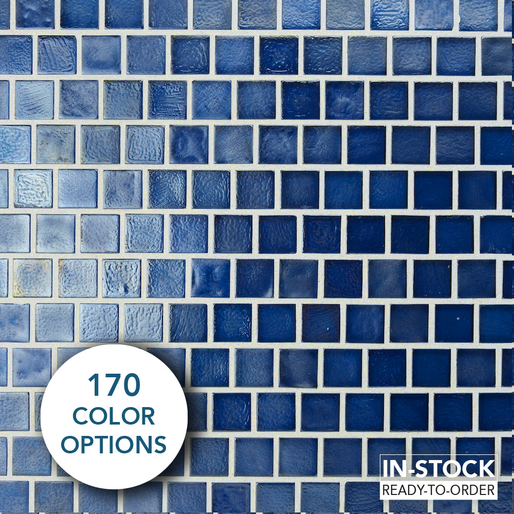 Cast Glass Tile — 1x1 Square Mosaic Offset | Oceanside Glass & Tile