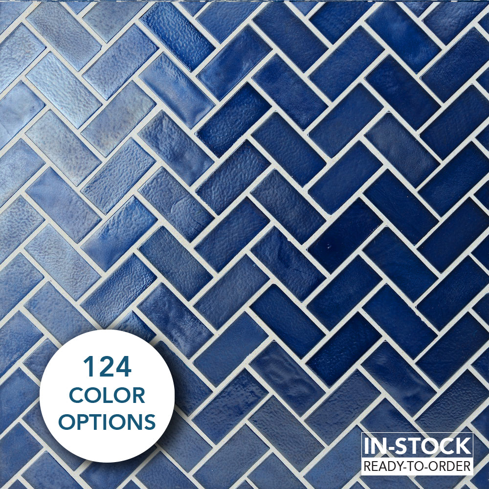 Cast Glass Tile — 1x2 Mosaic Herringbone | Oceanside Glass & Tile ...