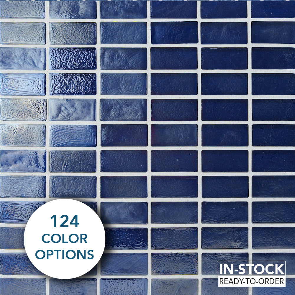 Cast Glass Tile — 1x2 Mosaic Straight Set | Oceanside Glass & Tile