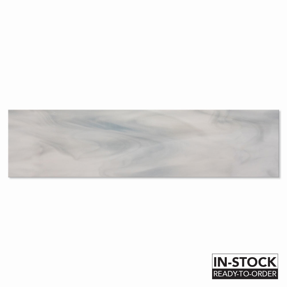 3x12 Luxury Art Glass Field Tile in White/Grey Rain Cloud – Glasstile