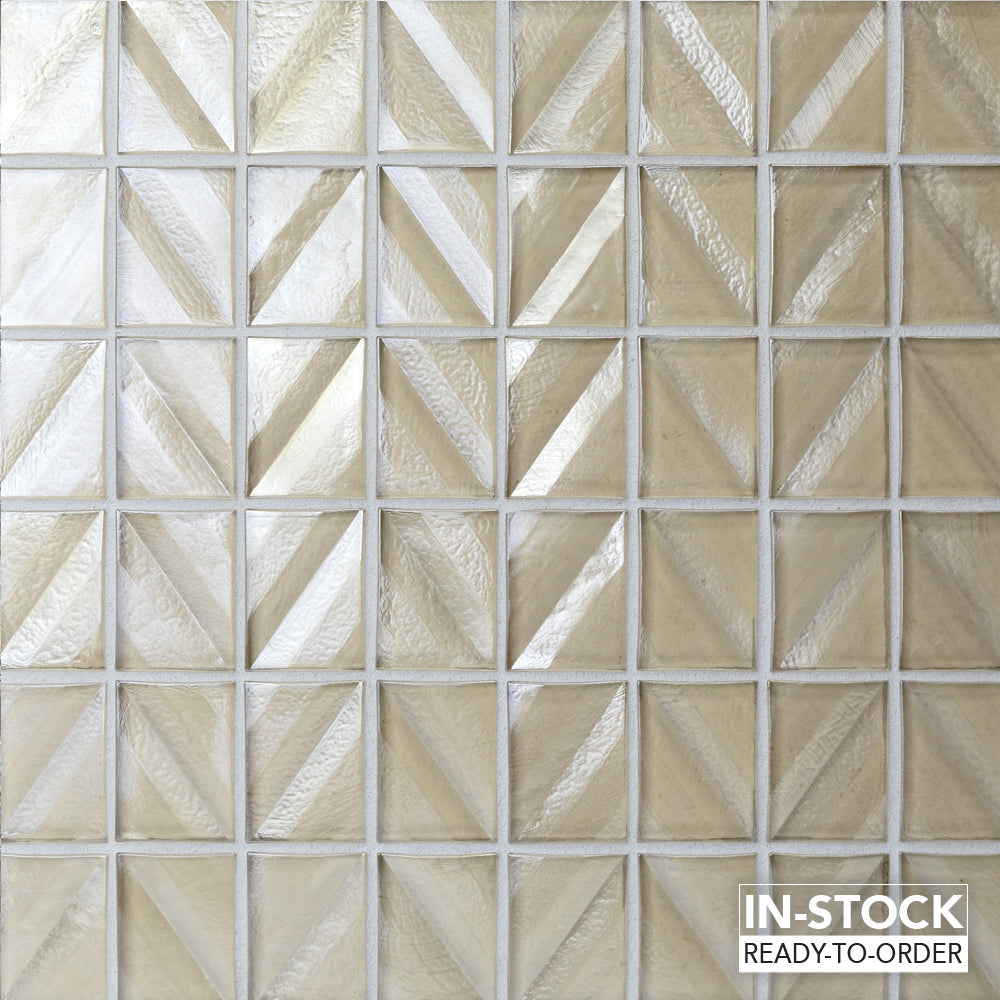 Prelude A Mosaic Glass Tile in Golden Sandbar Iridescent – Glasstile