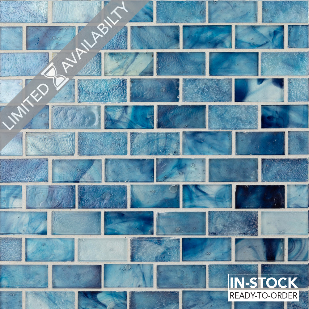 1 x 2 Mosaic Offset Glass Tile in Bahama – Oceanside Glass & Tile