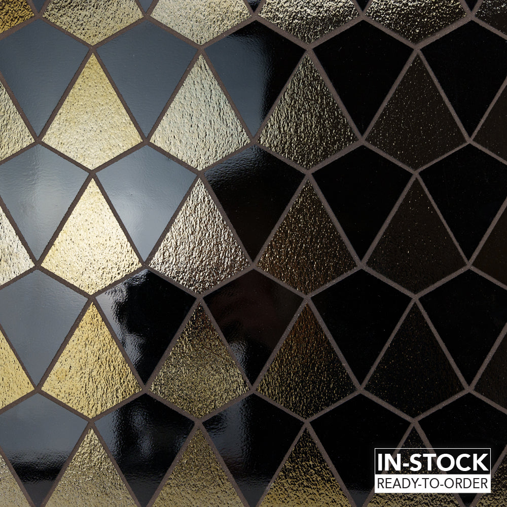 Paragon Luxury Art Glass Mosaic Tile in Black and Chrome (Silver/Gold ...
